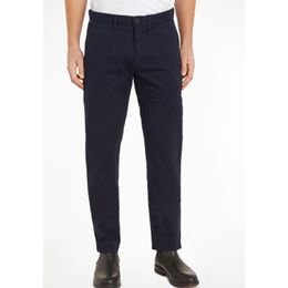 Chinohose Tommy Hilfiger "Chino Denton 1985 PIMA CO", Herren, Gr. 33, L&auml;nge 32, blau, Web, Obermaterial: 96% Baumwolle, 4% Elasthan, unifarben, straight fit lang, Hosen Chinohose, Straight Fit