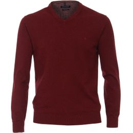 Strickpullover Casamoda "Casamoda Pullover uni", Herren, Gr. XL, rot (430, dunkelrot), 100% Baumwolle, Pullover Strickpullover