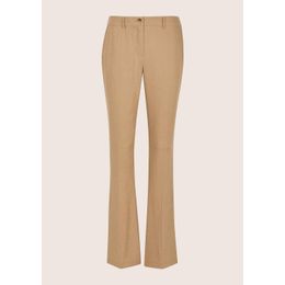 Madeleine Mode B&uuml;gelfaltenhose MADELEINE "B&uuml;gelfaltenhose Stoffhose mit Formbund", Damen, Gr. 36, N + K Gr, beige (macchiato), Obermaterial: 90% Viskose CV. 10% Leinen LI., Modern, Hosen, Hose mit Bootcut