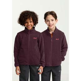 Fleecejacke Jack Wolfskin "VERTIGO FLEECE JKT K", Kinder, Gr. 128, amaranth, Oberstoff: 100% POLYESTER. Futter 1: 100% POLYESTER, Jacken Fleecejacke