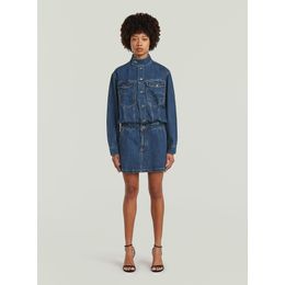 G-Star Raw Bodykleid G-STAR "Jacket-Kleid", Damen, Gr. L, Normalgr&ouml;&szlig;en, antique faded sentry blau, Obermaterial: 100% Baumwolle, Kleider