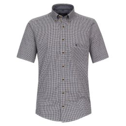 Kurzarmhemd Casamoda "Casamoda Freizeithemd Kurzarm kariert", Herren, Gr. L, Normalgr&ouml;&szlig;en, blau (graues dunkelblau), 100% Baumwolle, kariert, l&auml;ssig geschnitten, Hemden