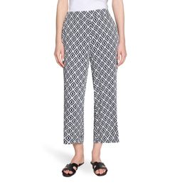 Marlene-Hose Betty Barclay "Damen mit elastischem Bund", Damen, Gr. 38, Normalgr&ouml;&szlig;en, dunkelblau, wei&szlig;, Obermaterial: 100% Viskose, relaxed fit 7/8-L&auml;nge, Hosen