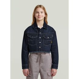 G-Star Raw Outdoorjacke G-STAR "Girls Cropped Denim Jacke", M&auml;dchen, Gr. 10, schwarz, Obermaterial: 100% Baumwolle, Jacken Outdoorjacke