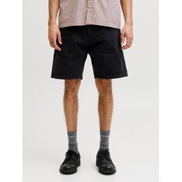 Jack & Jones Bermudas JACK & JONES "JPSTTONY PAINTER SHORT 017 MID", Herren, Gr. XL, N-Gr, schwarz, Web, Obermaterial: 100% Baumwolle, unifarben, relaxed fit, Hosen Bermudas