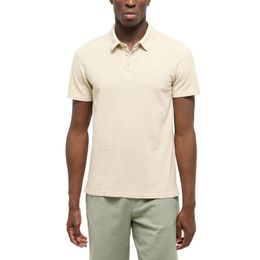 Kurzarmshirt Mustang "Herren Style Palco", Herren, Gr. L, beige, Piqu&eacute;, 100% Baumwolle, V-Ausschnitt, Shirts