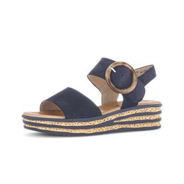 Plateausandaletten Gabor "Plateau Sandale", Damen, Gr. 35, blau, Schuhe