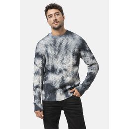 Cipo & Baxx Strickpullover CIPO & BAXX "CP287", Herren, Gr. L, anthrazit, 100% Baumwolle, gemustert, regular fit, Rundhals, Rippstrickb&uuml;ndchen, Pullover Strickpullover, mit lassischem Zopfmuster