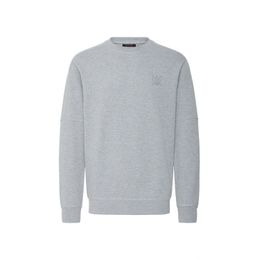 Longpullover INDICODE "Sweatshirtpullover IDAlbix", Herren, Gr. L, grau (light grau mix), Obermaterial: 60% Baumwolle CO. 40% Polyester PES., Pullover Longpullover