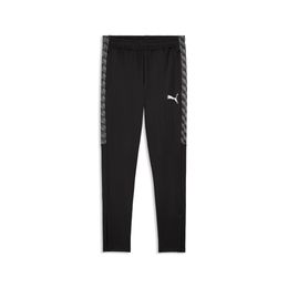 Trainingshose Puma "TEAMLIGA26 TRAINING PANTS", Herren, Gr. L, N-Gr, Puma schwarz, Puma wei&szlig;, flat schwarz gray, Sweatware, Obermaterial: 100% Polyester, mehrfarbig, slim fit normal, Hosen Trainingshose, atmungsaktives Material, mit DryCELL Technologie, Slim Fit Passform