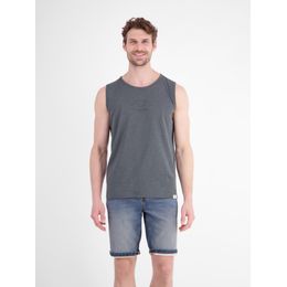 Tanktop Lerros, Herren, Gr. L, lava grau, Single Jersey, Obermaterial: 100% Baumwolle, bedruckt, regular fit h&uuml;ftbedeckend, Rundhals, Tops Tanktop, Sommershirt/&auml;rmellos mit Frontprint