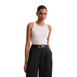 Marc O'Polo T-Shirt MARC O'POLO "aus Organic-Cotton-Rib-Jersey", Damen, Gr. L, pale lila, Obermaterial: 100% Baumwolle, unifarben, regular fit, Rundhals, Shirts T-Shirt