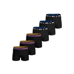 Boxershorts NFL "Boxershort NFL 6pk Boxers 6er Pack", Herren, Gr. L, bunt (minnesota vikings, schwarz), Obermaterial: 95% Baumwolle CO. 5% Elasthan EL., Unterhosen
