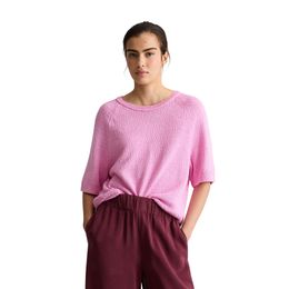 Marc O'Polo Kurzarmpullover MARC O'POLO DENIM, Damen, Gr. M, pale bubblegum, Strick, Obermaterial: 100% Baumwolle, regular fit normal, Rundhals, B&uuml;ndchen, Pullover, regular aus Cotton Slub Garn
