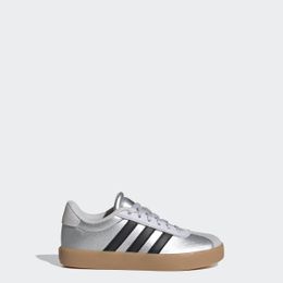 Sneaker adidas Sportswear "VL COURT 3.0", Kinder, Gr. 36, silber metallic, core schwarz, lgh solid grau, Leder, Synthetik, Schuhe Sneaker, inspiriert vom Design des adidas samba, f&uuml;r Kinder & Jugendliche