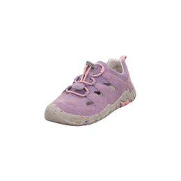 Slip-On Sneaker Superfit "TRACE WMS: mittel", M&auml;dchen, Gr. 28, flieder, rosa, Polyester, Veloursleder, Schuhe, Sandale, mit Schnellverschluss, Gr&ouml;&szlig;enschablone zum Download
