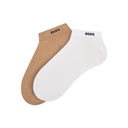 Kurzsocken BOSS "2P AS uni CC", Herren, Gr. 39-42, medium beige 261, Baumwollmischung, unifarben, elastisch, Socken, Verst&auml;rkung: Verl&auml;ngerte Zehen- und Fersenpartie