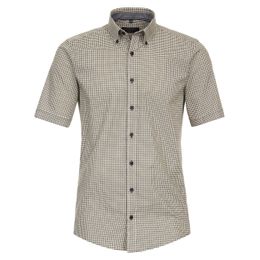 Kurzarmhemd Casamoda "Casamoda Freizeithemd Kurzarm Print", Herren, Gr. L, Normalgr&ouml;&szlig;en, blau (dunkelblau), 100% Baumwolle, bedruckt, l&auml;ssig geschnitten, Hemden