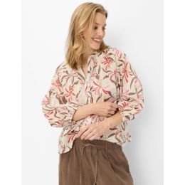 Kurzarmbluse Brax "Style VALESCA", Damen, Gr. 36, ecru, Web, 100% Baumwolle, Blusen