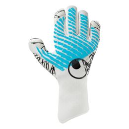 Torwarthandschuhe Uhlsport "Torwarthandschuhe FM Cybertec Ultragrip", Herren, Gr. 12, wei&szlig; (wei&szlig;, cyberblau, schwarz), Obermaterial: 81% Gummi rubber. 13% Polyester PES. 6% Nylon NY., Handschuhe