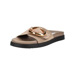 Pantolette Steve Madden "Steve Madden Pantoletten Veloursleder", Damen, Gr. 38, taupe, Veloursleder, Schuhe Pantolette