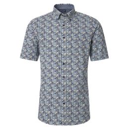 Kurzarmhemd Casamoda "Casamoda Freizeithemd Kurzarm Print", Herren, Gr. L, Normalgr&ouml;&szlig;en, blau (dunkelblau), 100% Baumwolle, bedruckt, comfort fit, Hemden