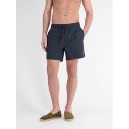Strandshorts Lerros, Herren, Gr. S, N-Gr, classic navy, Web, Obermaterial: 100% Polyester, unifarben, normal kniefrei, Hosen Strandshorts, aus Seersucker, mit Kordelzug