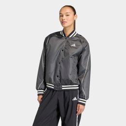 Bomberjacke adidas Sportswear "W STADIUM INS J", Damen, Gr. L, schwarz, Obermaterial: 100% Polyester, Rundhals, Jacken Bomberjacke