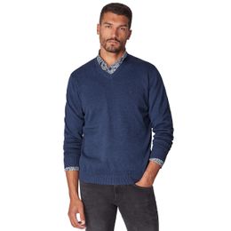 Strickpullover Casamoda "Casamoda Pullover uni", Herren, Gr. M, blau (dunkles mittelblau), 100% Baumwolle, Pullover Strickpullover