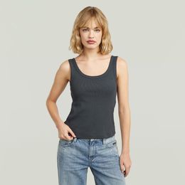 G-Star Raw Ripptanktop G-STAR "Slim Rib Tank wmn", Damen, Gr. S (36), petrol, Feinripp, Obermaterial: 98% Baumwolle, 2% Elasthan, unifarben, slim fit h&uuml;ftlang, Rundhals, Tops, aus Baumwolle mit Stretch