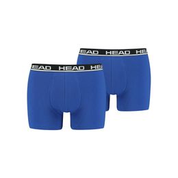 Boxershorts Head "Head BASIC BOXER 2P", Herren, Gr. L, blau (blau, schwarz), Obermaterial: 95% Baumwolle, 5% Elasthan, unifarben, k&ouml;rpernah, Unterhosen, mit elastischem Logobund