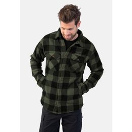 Fleecehemd HERO by John Medoox "HENDRIX Fleecehemd", Herren, Gr. L, US-Gr&ouml;&szlig;en, gr&uuml;n (gr&uuml;n check), Fleece, 100% Polyester, regular fit, Hemden, Regular Fit Casual Fleece f&uuml;r Herren