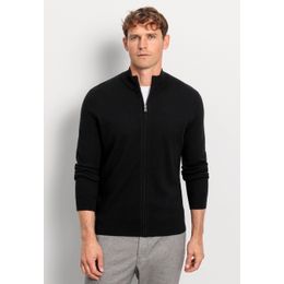Strickjacke OLYMP "OLYMP Casual Strick", Herren, Gr. XXL, schwarz, 100% Schurwolle, Strickjacken Strickjacke
