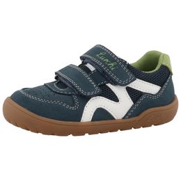 Barfu&szlig;schuh Lurchi "Jamin, Barefoot", Kinder, Gr. 27, bunt (blau, wei&szlig;, gr&uuml;n), Lederimitat, Textil, Veloursleder, Schuhe Barfu&szlig;schuh, Klettschuh, Freizeitschuh, Gr&ouml;&szlig;enschablone zum Download