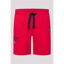 Sporthose CAMP DAVID, Herren, Gr. L, Normalgr&ouml;&szlig;en, power rot, Sweatware, Material: 50% Baumwolle, 50% Polyester, bedruckt, relaxed fit knielang, Hosen Sporthose, mit Elastikbund und Kordel