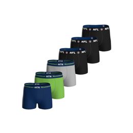 Boxershorts NFL "Boxershort NFL 6pk Boxers 6er Pack", Herren, Gr. L, bunt (seattle seahawks, schwarz), Obermaterial: 95% Baumwolle CO. 5% Elasthan EL., Unterhosen