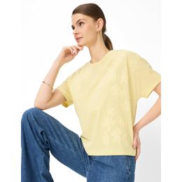 Kurzarmshirt Brax "Style CAELEN S", Damen, Gr. 34, gelb, 100% Baumwolle, Rundhals, Shirts