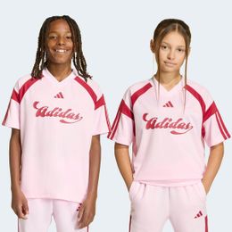 T-Shirt adidas Sportswear "J HOT TEE", M&auml;dchen, Gr. 116, clear pink, active maroon, active maroon, Obermaterial: 100% Polyester, V-Ausschnitt, Shirts T-Shirt