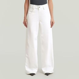 G-Star Raw Weite Jeans G-STAR "Jeans Judee Straight", Damen, Gr. 26, L&auml;nge 32, ecru, Denim/Jeans, Obermaterial: 100% Baumwolle, straight fit normal, Jeans