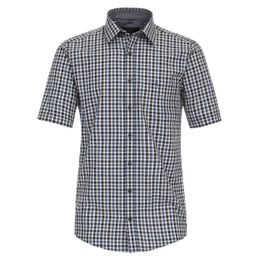 Kurzarmhemd Casamoda "Casamoda Freizeithemd Kurzarm kariert", Herren, Gr. L, Normalgr&ouml;&szlig;en, blau (dunkelblau), 100% Baumwolle, kariert, l&auml;ssig geschnitten, Hemden