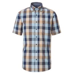 Kurzarmhemd Casamoda "Casamoda Freizeithemd Kurzarm kariert", Herren, Gr. L, Normalgr&ouml;&szlig;en, blau (mittelblau), 100% Baumwolle, kariert, comfort fit, Hemden