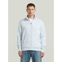 G-Star Raw Longpullover G-STAR "Premium Core Track Jacket Sweater", Herren, Gr. L, wei&szlig; (baby blau), Obermaterial: 55% Baumwolle, 45% Polyester, Pullover Longpullover