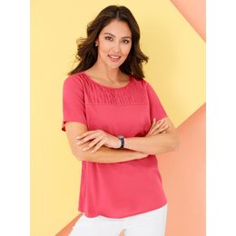 Schlupfbluse Classic Basics, Damen, Gr. 40, pink, 100% Polyester, unifarben, Rundhals, Blusen Schlupfbluse