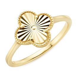 Fingerring "Schmuck Geschenk Ring gelbgoldfarben vergoldet in Bl&uuml;ten-Optik" Gr. 56, gelbgoldfarben, ANISTON JEWELRY & WATCHES, Fingerringe, Damen, 56, Silber 925 (Sterlingsilber), 1,7mm, Fingerring