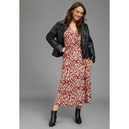 Jerseykleid LAURA SCOTT CURVE "Gro&szlig;e Gr&ouml;&szlig;en", Damen, Gr. 44, N-Gr, gemustert, Jersey, Obermaterial: 95% Viskose, 5% Elasthan, gemustert, figurumspielend wadenlang, V-Ausschnitt, Kleider Jerseykleid, wadenlanger Schnitt, aus weichem Jersey, elastische Viskosemischung