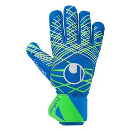 Torwarthandschuhe Uhlsport "Torwarthandschuhe AQUASOFT HN", Herren, Gr. 10, blau (pacific blau, fluo gr&uuml;n, wei&szlig;), Obermaterial: 64% Gummi rubber. 24% Polyester PES. 7% Nylon NY. 5% Polyurethan PU., Handschuhe