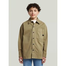 G-Star Raw Langarmshirt G-STAR "Boys Boxy Fit Hemd", Jungen, Gr. 10, ensis gr&uuml;n, Obermaterial: 97% Baumwolle, 3% Elasthan, Shirts Langarmshirt