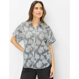 Kurzarmbluse Brax "Style VIV", Damen, Gr. 34, navy, Web, 80% Viskose, 20% Polyamid, Blusen