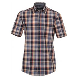 Kurzarmhemd Casamoda "Casamoda Freizeithemd Kurzarm kariert", Herren, Gr. M, Normalgr&ouml;&szlig;en, blau (dunkelblau), 100% Baumwolle, kariert, comfort fit, Hemden