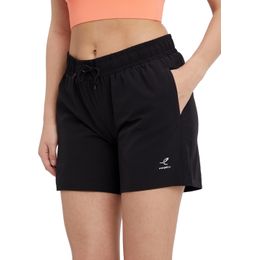 Shorts Energetics "DA.-SHORTS KARA II W", Damen, Gr. XL, N-Gr, schwarz, Obermaterial: 100% Polyester, Hosen Shorts, mit DRY PLUS Fasertechnologie, mit Kordelzug im Bund